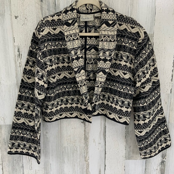 Flashback | Jackets & Coats | Flashback Cropped Geometric Design Jacket ...